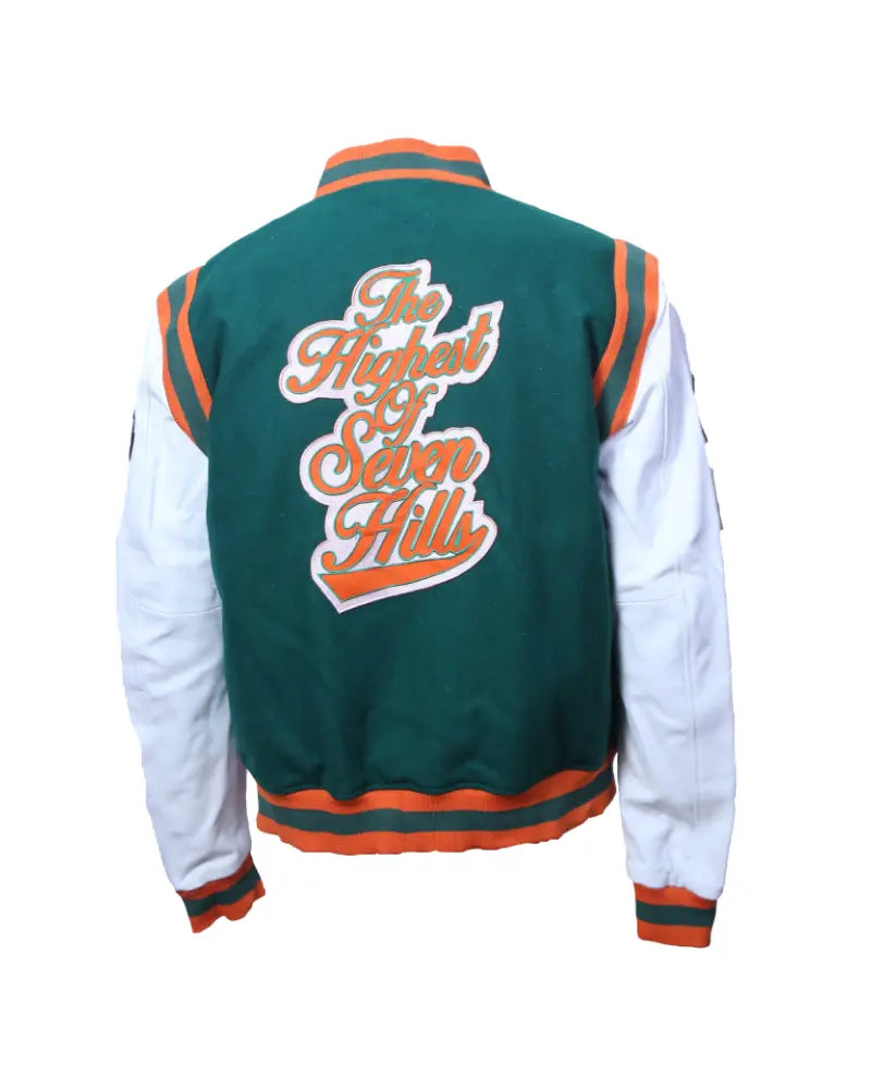 Men's Green and Orange FAMU Varsity Jacket - Classic Letterman Style w ...